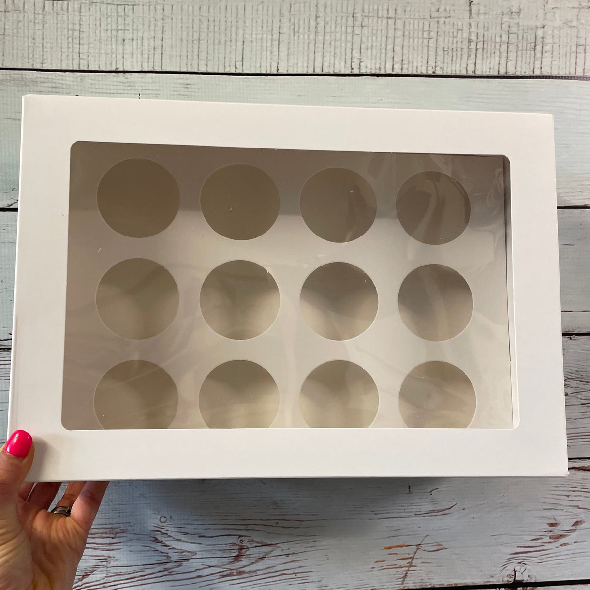 12 Hole | White Window | Cupcake Box | With Insert — Cupcake Sweeties