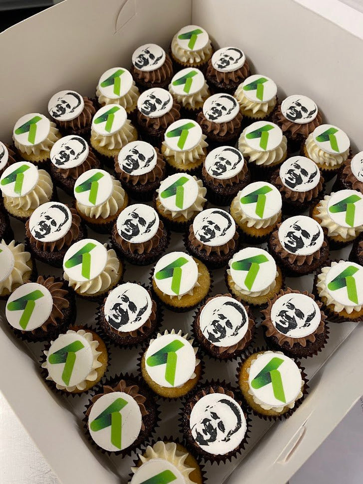 Corporate Mini Cupcakes with Edible Images — Cupcake Sweeties